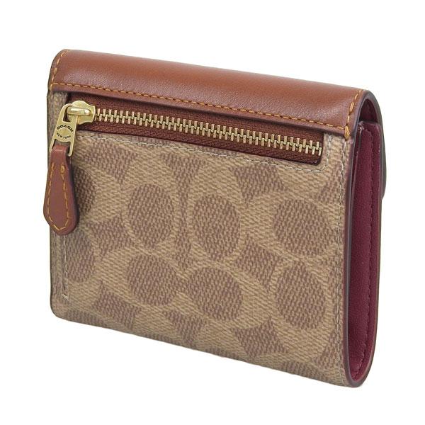 COACH コーチ 財布 レディース 二つ折り財布 レッド×カーキ CB CC SG WYN SM WAL C2329B4NQ4 ...