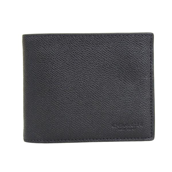 COACH コーチ 財布 二つ折り メンズ アウトレット 折財布 札入れ 小銭入れ無し レザー ブラック C6331 : FASCINO ...