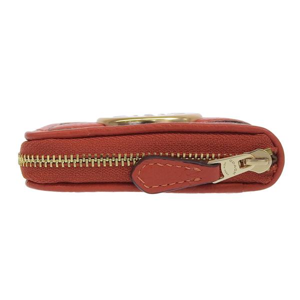 COACH（コーチ） 財布 レディース 二つ折り財布 折財布 小銭入れ無し アウトレット シグネチャー ブラウン×レッド C8323IMUQ2 ...