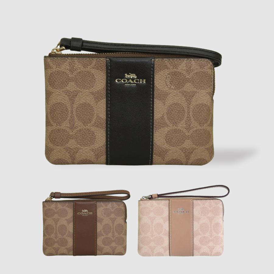 コーチ ポーチ レディース アウトレット リストレット コーナージップ シグネチャー キャンバス 58035 COACH :riv31:リヴェ ...