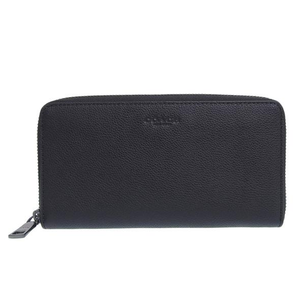 COACH（コーチ） 財布 メンズ ラウンドファスナー長財布 アウトレット レザー ブラック 58102BLK COACH ...