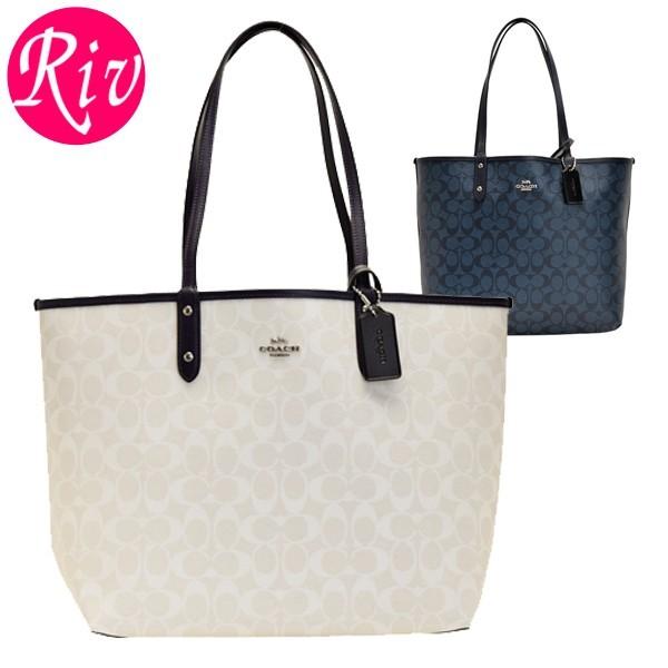 COACH コーチ バッグ トートバッグ ポーチ付 リバーシブル シグネチャー アウトレット 91381 : Riverall(リヴェラール ...