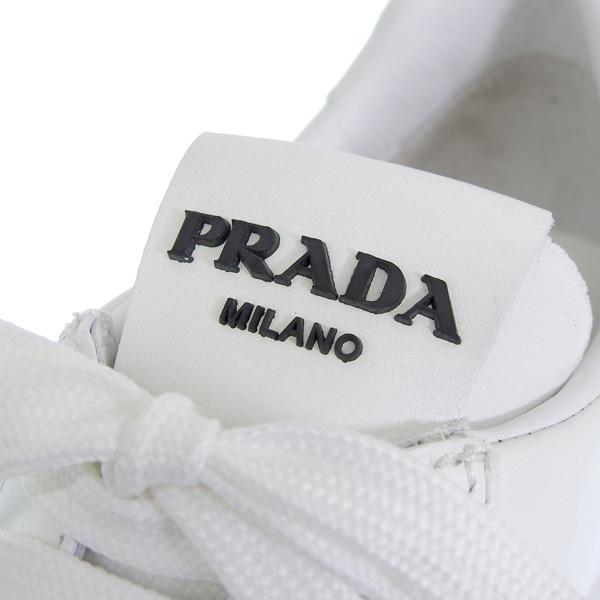 【24日9時までP10％還元】プラダ スニーカー メンズ レディース 靴 アウトレット レザー ホワイト 2EG400 3ON8 PRADA ...