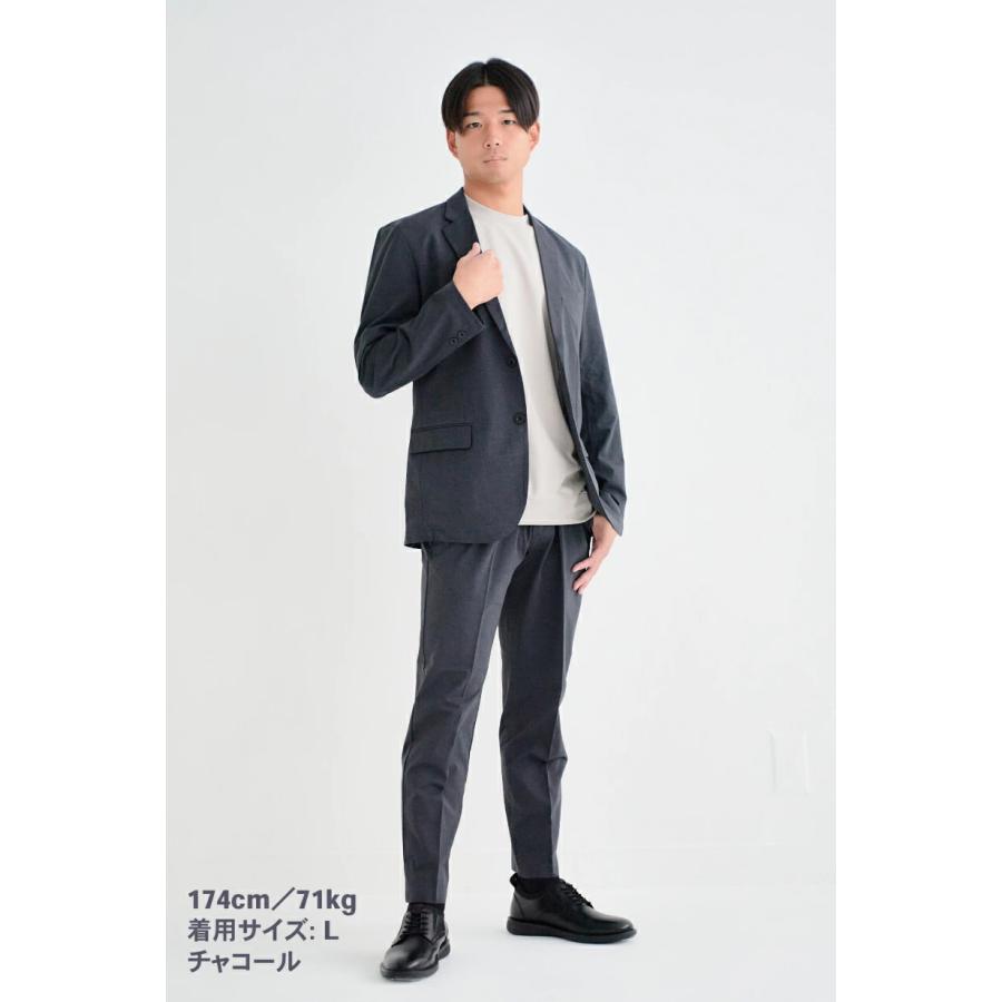 RIZAP メンズ スーツ セット チョコザップ 動けるスーツ ブラック カジュアル ストレッチ ビジネス ジャケット パンツ セットアップ 男性 L : RIZAP COLLECTION ...