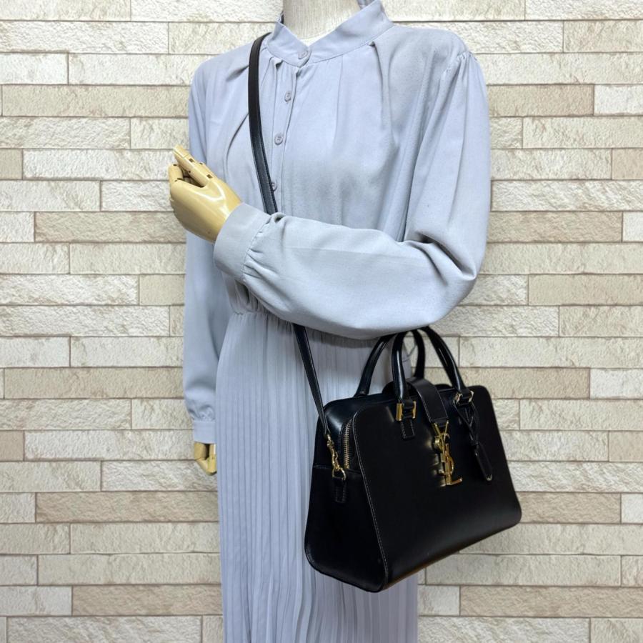 サンローラン ベイビーカバス ショルダーバッグ レザー 568853 ブラック レディース SAINT LAURENT  中古 R&Kリサイクルキング サンローラン ベイビーカバス ショルダーバッグ レザー 568853