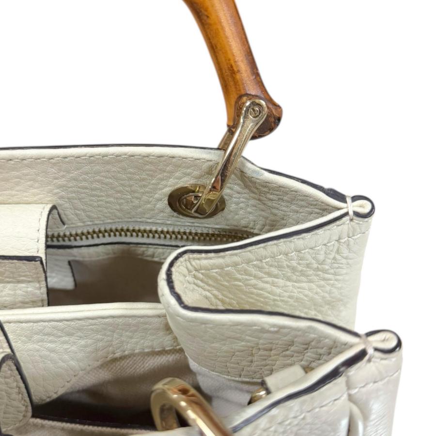 GUCCI（グッチ） バンブー ショルダーバッグ レザー 336032 ホワイト