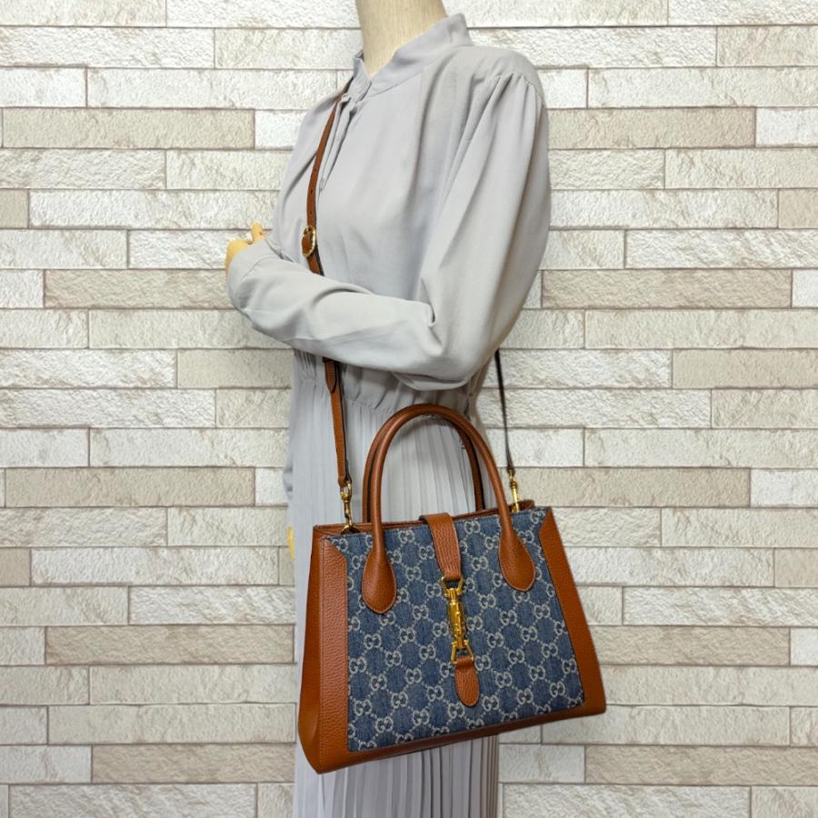 グッチ ジャッキー ショルダーバッグ デニム 649016 ブルー レディース GUCCI  中古 R&Kリサイクルキング GUCCI（グッチ） ジャッキー ショルダーバッグ デニム 649016 ブルー