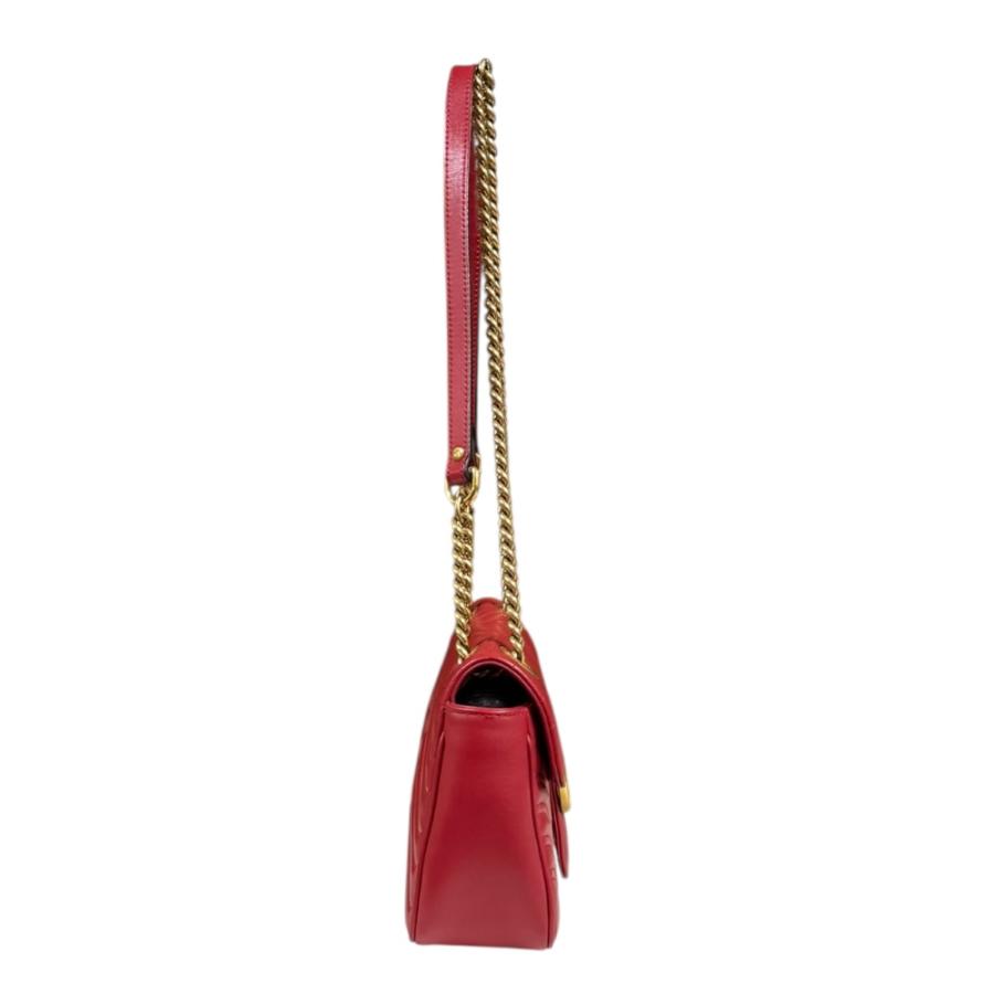 GUCCI（グッチ） GGマーモント ショルダーバッグ レザー 443497 レッド