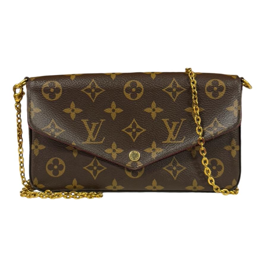 ルイ・ヴィトン LOUIS VUITTON ポシェット フェリシー モノグラム フューシャ ショルダーバッグ バッグ PVCコーティングキャンバス レザー レディース ブラウン系 M61276 【中古】 LOUIS VUITTON（ルイ・ヴィトン） ポシェット・フェリシー モノグラム