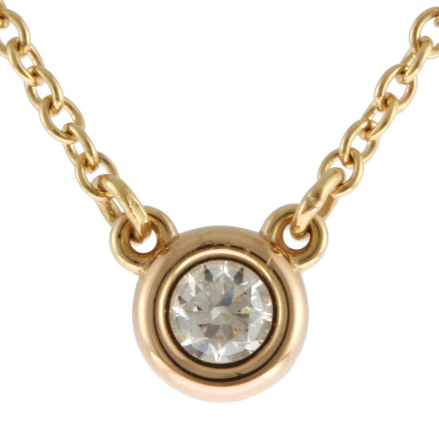 ティファニー バイザヤード 約0.07ct ネックレス 18金 K18ピンクゴールド ダイヤモンド レディース TIFFANY&Co. 中古 美品 : brj09000000071756 ...