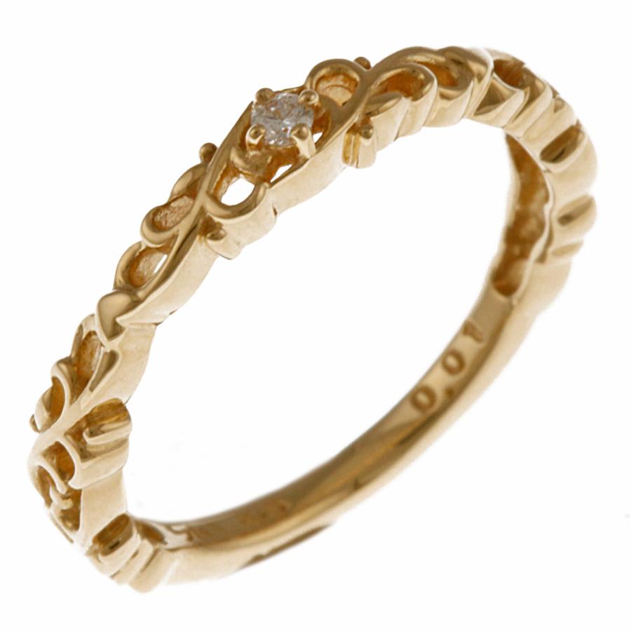 STAR JEWELRY スタージュエリー K18 ピンキーリング ダイヤモンド 0.01ct 1号 華奢 18金 K18ゴールド ゴールド【SH】【BJ】 中古 : R&Kリサイクルキング ...