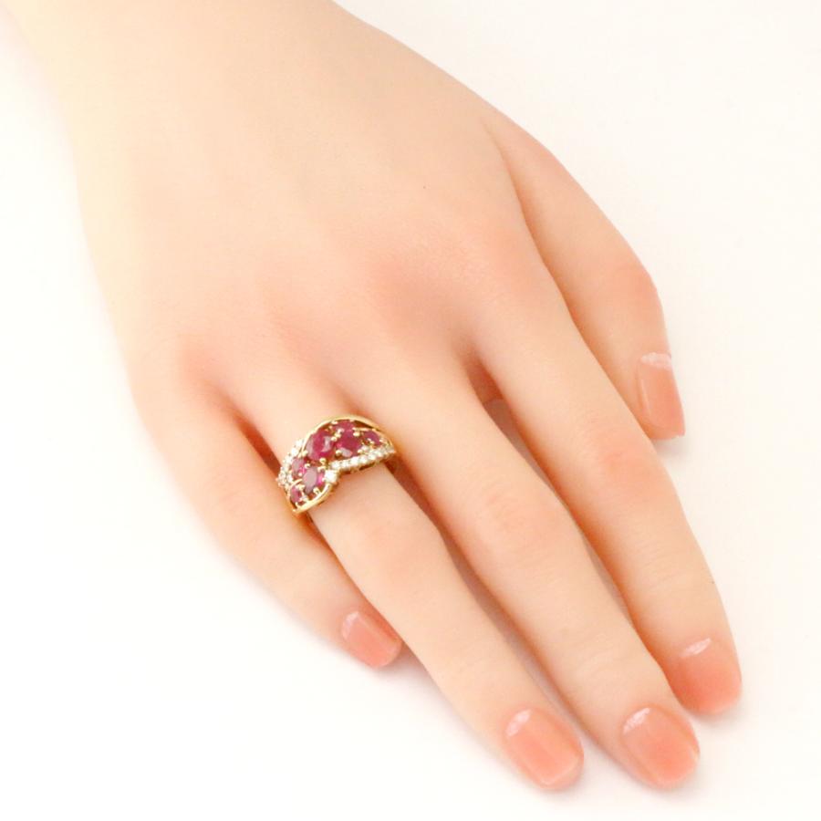 リング 指輪 14号 18金 K18イエローゴールド ルビー 1.92ct ダイヤモンド 0.38ct レディース 中古 美品 : R&KリサイクルキングYahoo!店 - 通販 ...