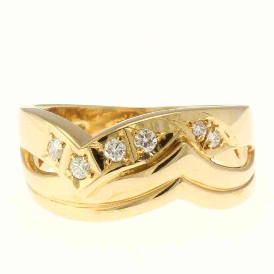 リング 指輪 7.5号 18金 K18イエローゴールド ダイヤモンド 0.08ct レディース 中古 美品 : R&KリサイクルキングYahoo!店 - 通販 - Yahoo!ショッピング