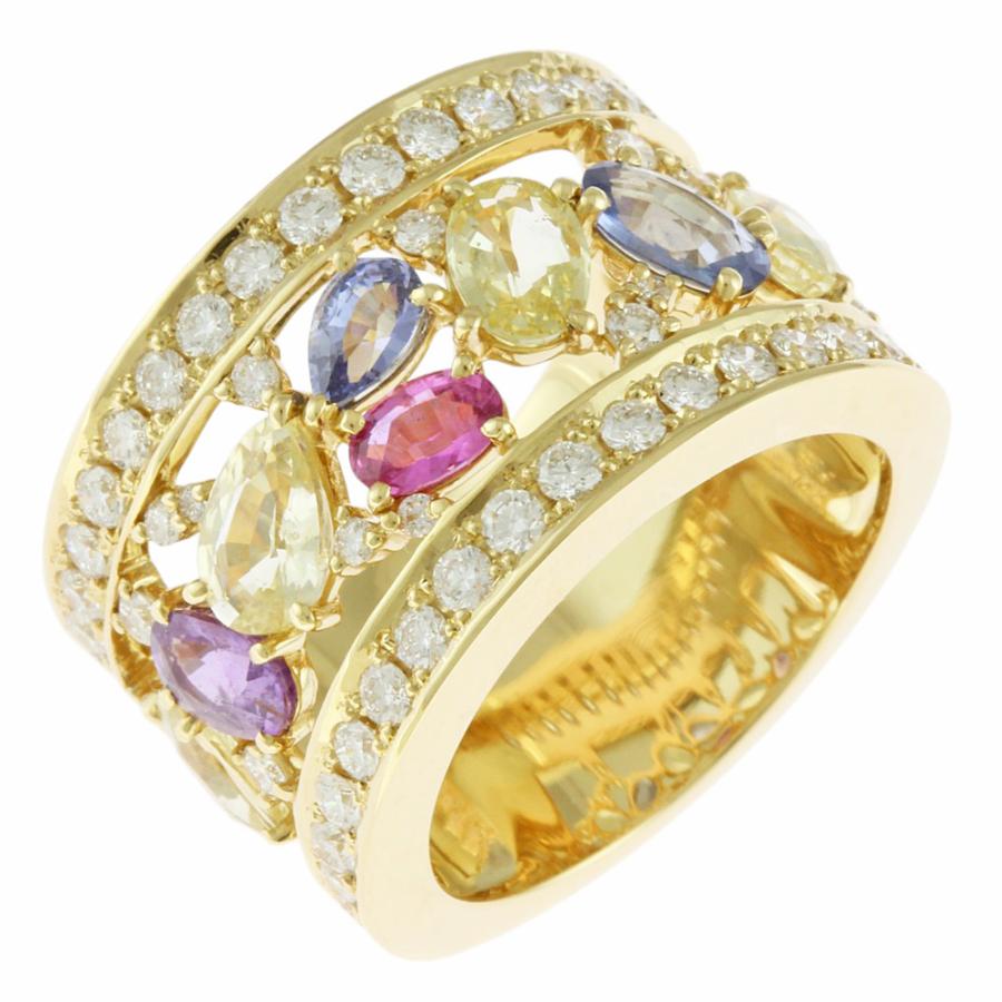 リング 指輪 14号 18金 K18イエローゴールド ダイヤモンド 1.08ct サファイア 3.61ct レディース 中古 美品 : R&KリサイクルキングYahoo!店 - 通販 ...