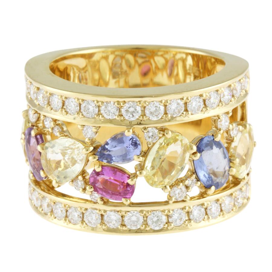 リング 指輪 14号 18金 K18イエローゴールド ダイヤモンド 1.08ct サファイア 3.61ct レディース 中古 美品 : R&KリサイクルキングYahoo!店 - 通販 ...