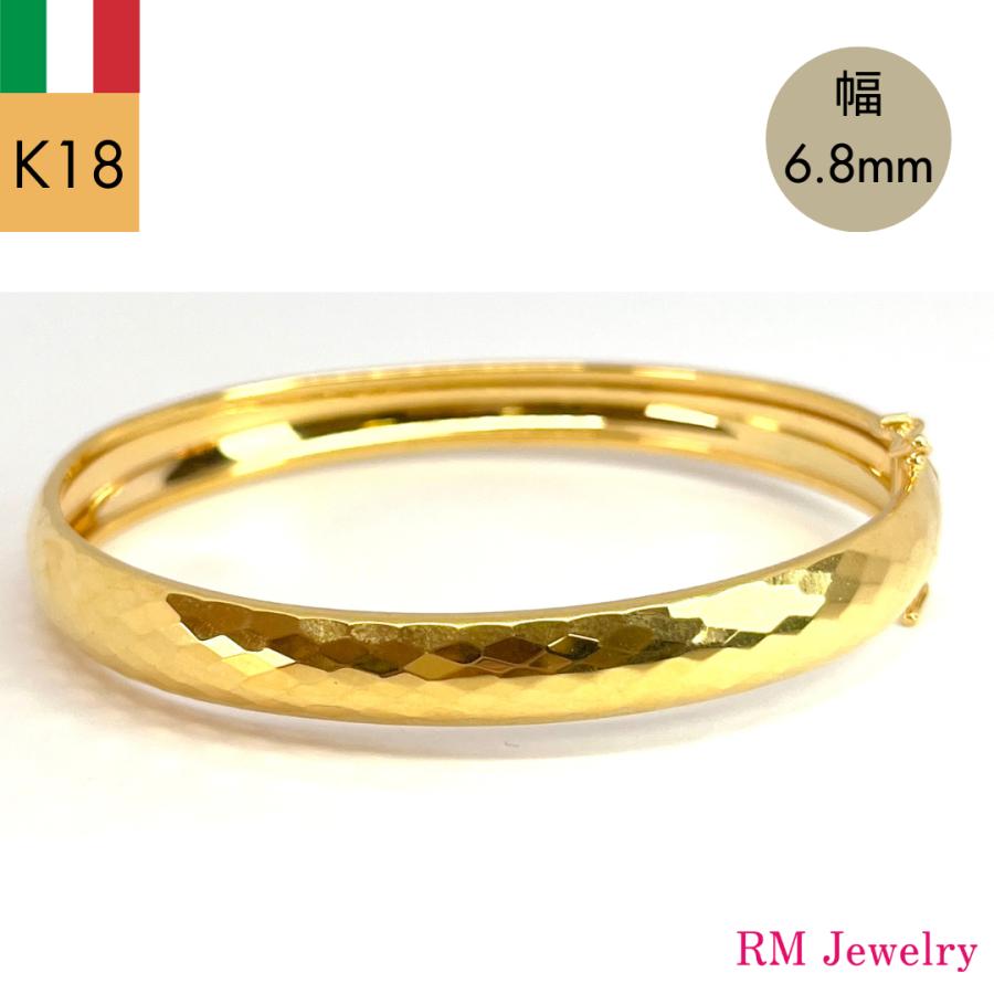 18金 バングル ミラーカット 幅6.8mm 16cm K18 YG イタリア製 ブレスレット レディース RMジュエリー : RMジュエリー - 通販 - Yahoo!ショッピング