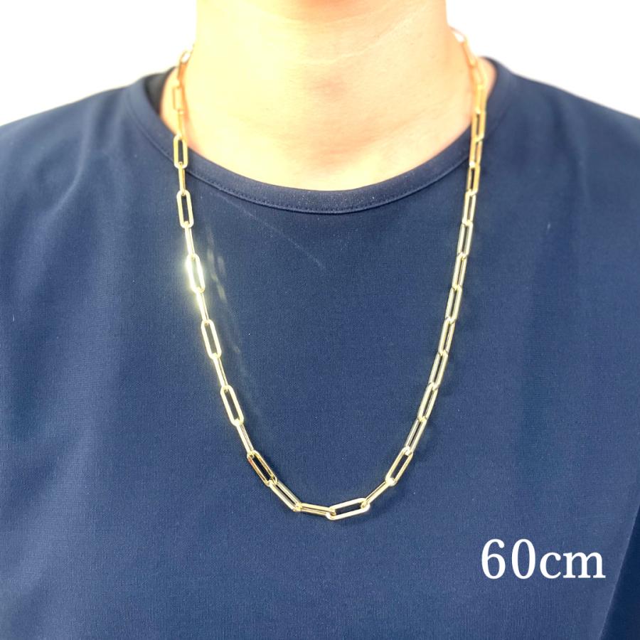 18金 ペーパークリップ ネックレス チェーン 幅5.2mm 50cm 60cm K18 YG 角アズキ 中空 リンク イタリア製 メンズ RMジュエリー : RMジュエリー - 通販 ...