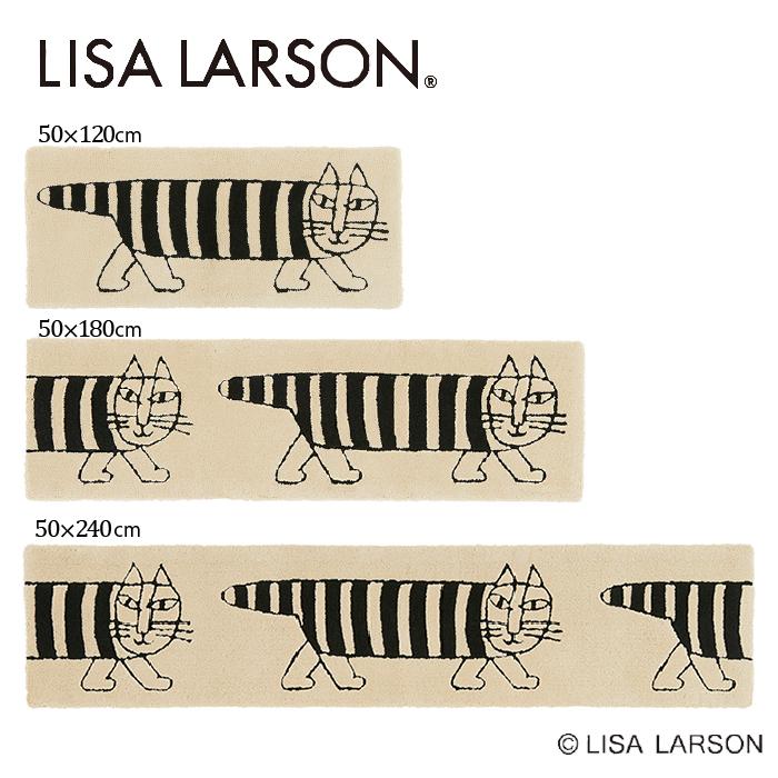 LISA LARSON リサラーソン マイキー 北欧 キッチンマット 50×120cm レッド アイボリー 洗濯可 滑り止め加工 猫 かわいい インテリア マット ギフト 日本製 ...