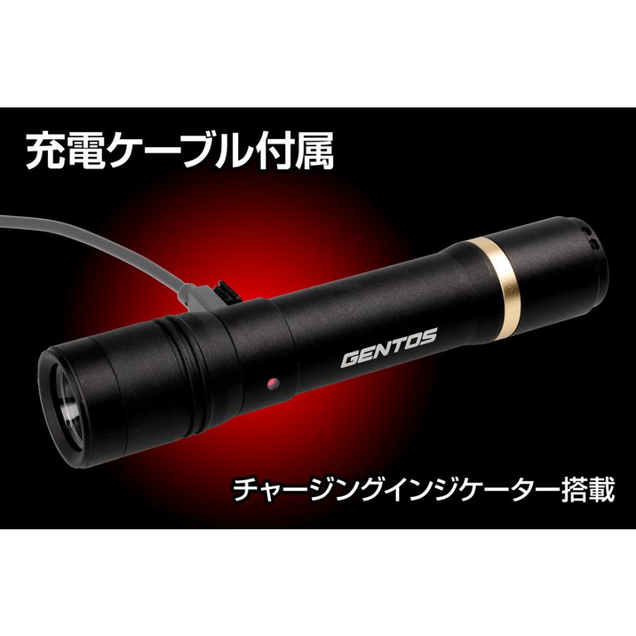 GENTOS ジェントス LED 懐中電灯 充電式(専用充電池・MicroUSB Type-B) 強力 600ルーメン レクシード RX-286R ハンディライト フラッシュライト ...