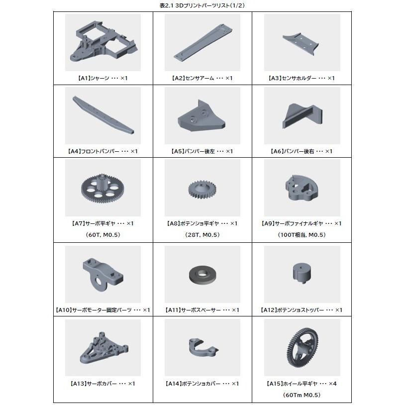 3Dプリントマイコンカー（シャーシキット） :k0074:ロボテナショップ - 通販 - Yahoo!ショッピング