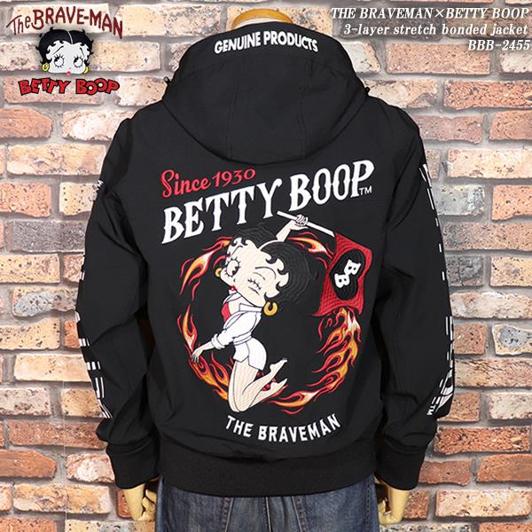 BETTY BOOP THE BRAVEMAN×BETTY ザ・ブレイブマン×ベティーブープ コラボ 3-layer stretch bonded jacket 3層ストレッチボンディング ...