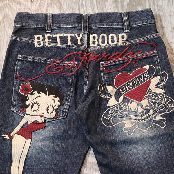 ED HARDY×BETTY BOOP エドハーディー×ベティーブープ コラボ 刺繍デニムパンツ BED-2402 : bed-2402 ...