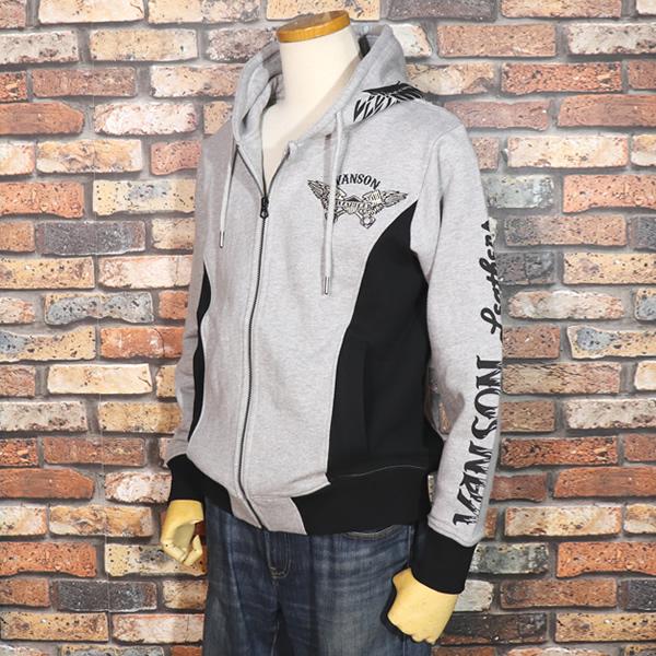 VANSON バンソン ZIP PARKA ジップパーカー CROSS PISTON EAGLE クロスピストン・イーグル NVSZ-2408 : nvsz-2408 : CREAMSODA ...