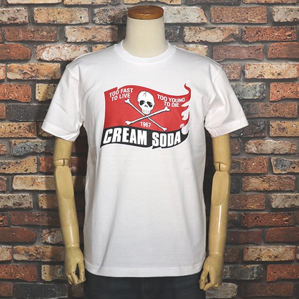 CREAM SODA クリームソーダ CS スカルフラッグTシャツ PD25T-04 : pd25t-04 : CREAMSODA SHOP Garage PARADISE - 通販 ...
