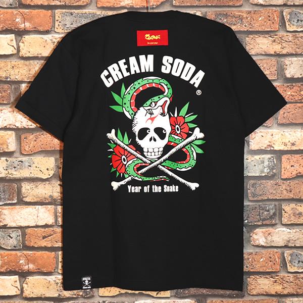 CREAM SODA クリームソーダ CS スネークスカルTシャツBLACK PD25T-05BLACK ロカビリー ロックンロール : pd25t-05 : CREAMSODA SHOP ...