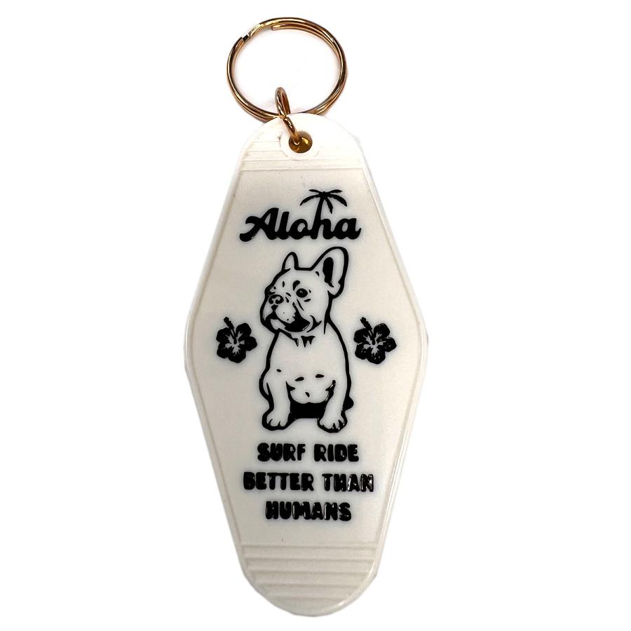 モーテル キーホルダー ALOHA FRENCH ON BORD フレンチブルドッグ WHITE ホワイト アメリカン おしゃれ 両面 ホットスタンプ バイカー : ROCKWOOD - 通販 ...