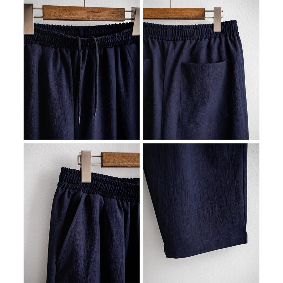 セットアップ 上下 メンズ ストレッチ ダブルテーラード サマージャケット 半袖 スラックス イージー ワイド オーバーサイズ ルーズ 無地 涼しい : Rocky Monroe - 通販 ...