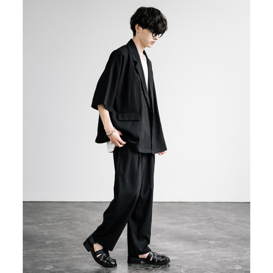 セットアップ 上下 メンズ ストレッチ ダブルテーラード サマージャケット 半袖 スラックス イージー ワイド オーバーサイズ ルーズ 無地 涼しい : Rocky Monroe - 通販 ...