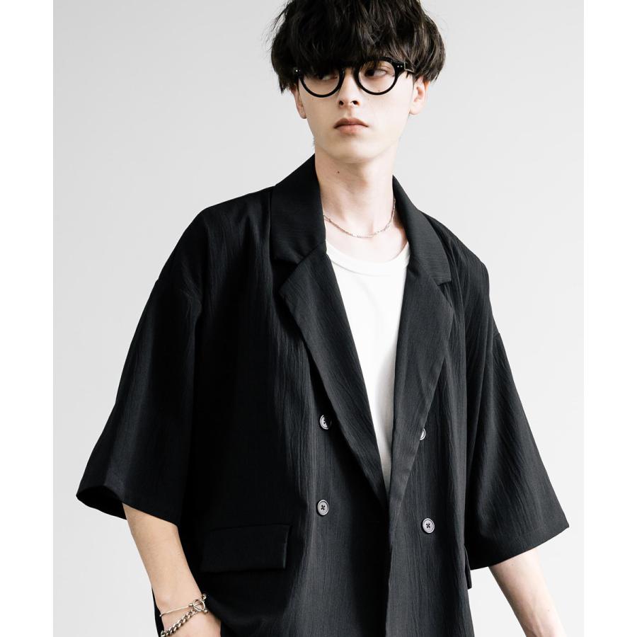 セットアップ 上下 メンズ ストレッチ ダブルテーラード サマージャケット 半袖 スラックス イージー ワイド オーバーサイズ ルーズ 無地 涼しい : Rocky Monroe - 通販 ...