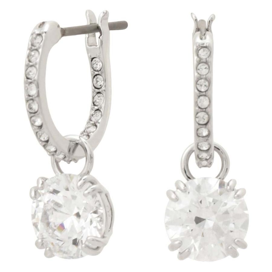 SWAROVSKI スワロフスキー 5636717 コンステラ ラウンドカット クリスタル パヴェ ドロップ ピアス シルバー レディース ...