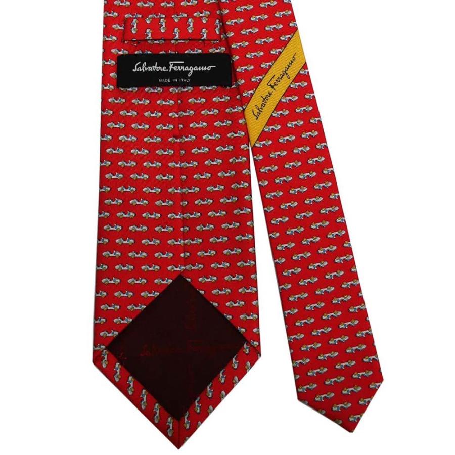 FERRAGAMO（フェラガモ） ネクタイ 723068 レッド系 車 サルヴァトーレ