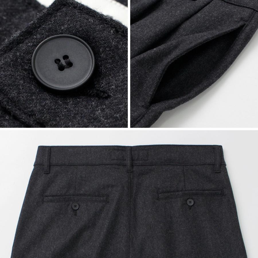 PARAGES（パハージ） ダブルプリーツ ウールパンツ / フランネル ストレッチ ツータック トラウザー メンズ :18512 ...