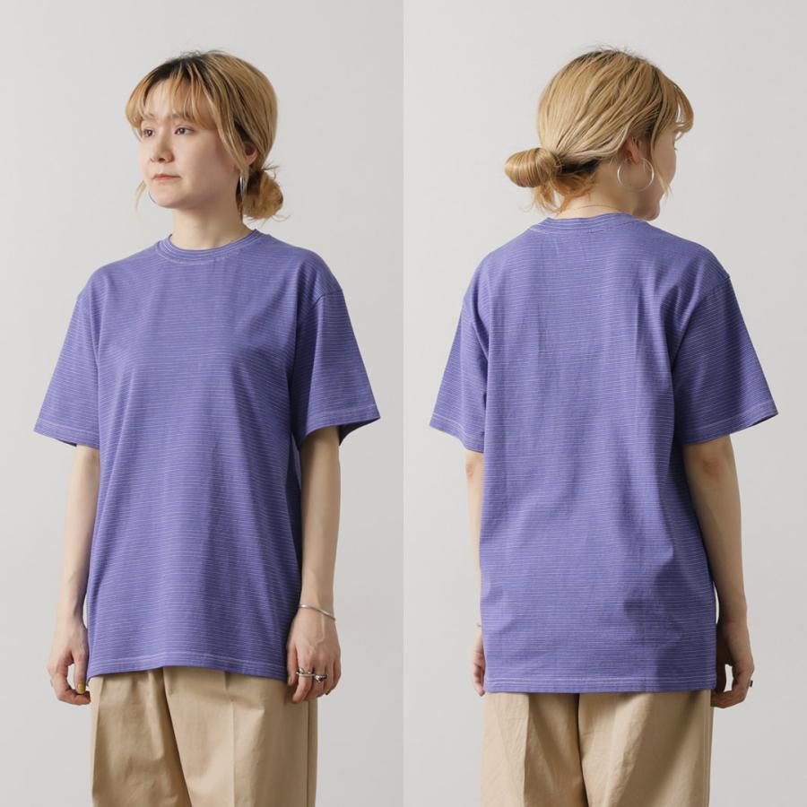 Yonetomi NEW BASIC YONETOMI BASIC（ヨネトミニューベーシック） ガーメントダイ ボーダーTシャツ / メンズ レディース ユニセックス トップス ...