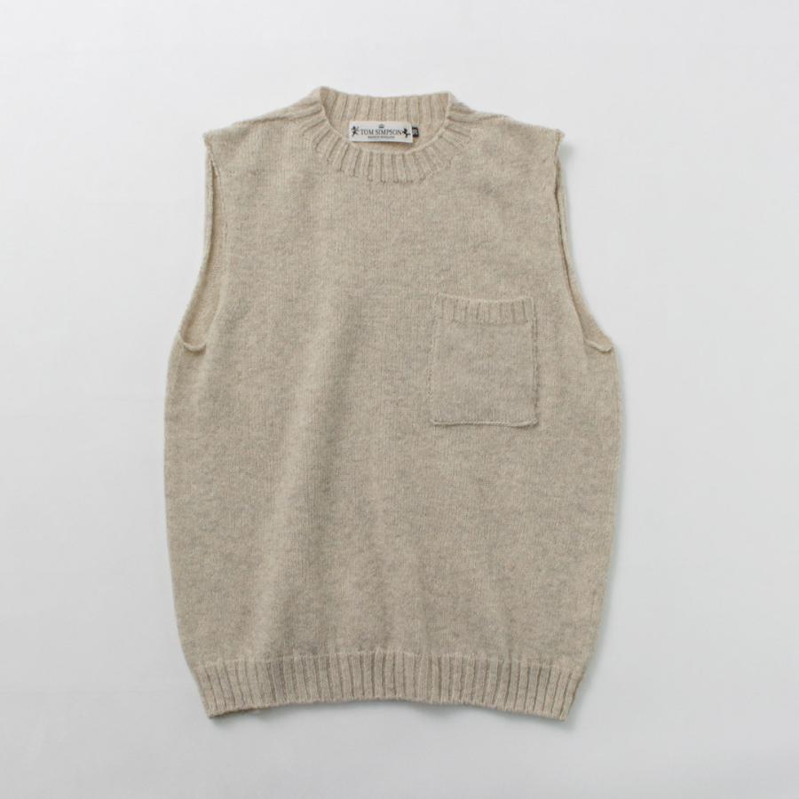 TOM SIMPSON（トムシンプソン） クルーネック ポケット ニットベスト / メンズ 無地 シンプル 日本製 : ROCOCO Yahoo!店 - 通販 - Yahoo!ショッピング