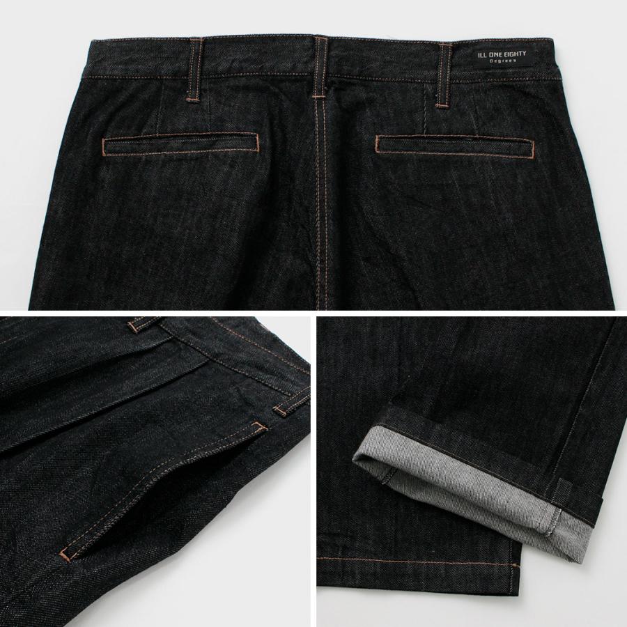 ILL ONE EIGHTY EIGHTY（イルワンエイティー） デニム 2タックパンツ / メンズ ブラックデニム テーパード ジーンズ 日本製 : ROCOCO Yahoo!店 - 通販 ...