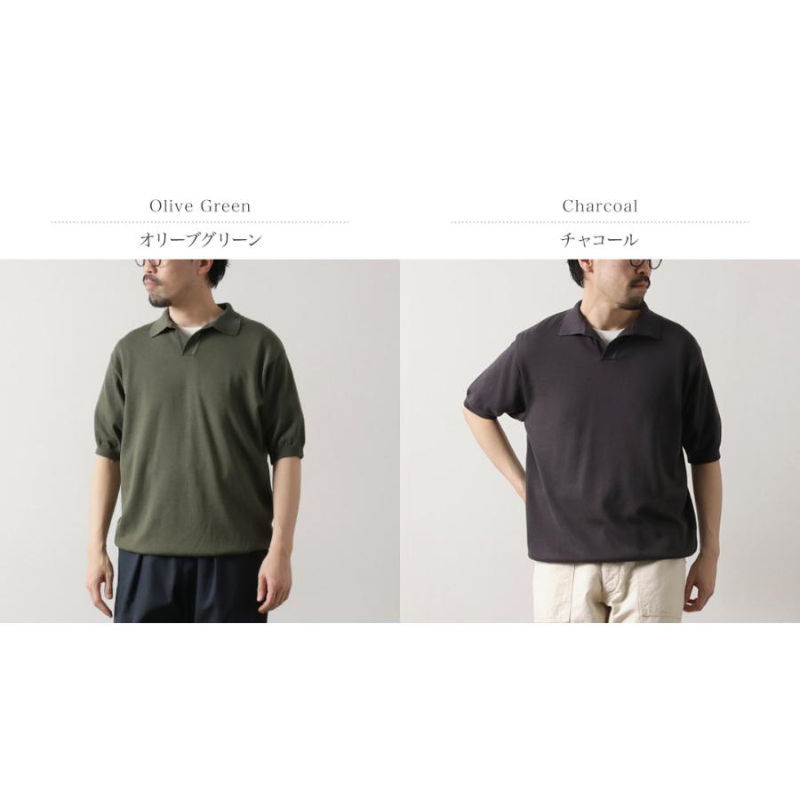 FUJITO FUJITO（フジト） コットンシルク スキッパーポロ / メンズ ニット トップス カットソー 半袖 Knit Skipper Polo : ROCOCO Yahoo!店 ...
