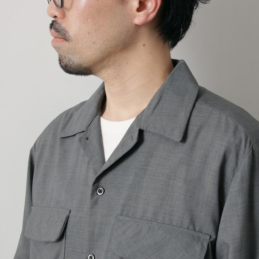 ROCOCO ROCOCO（ロココ） ポリエステル / ウール ボイル オープンカラーシャツ メンズ 薄手 長袖 : ROCOCO Yahoo!店 - 通販 - Yahoo!ショッピング