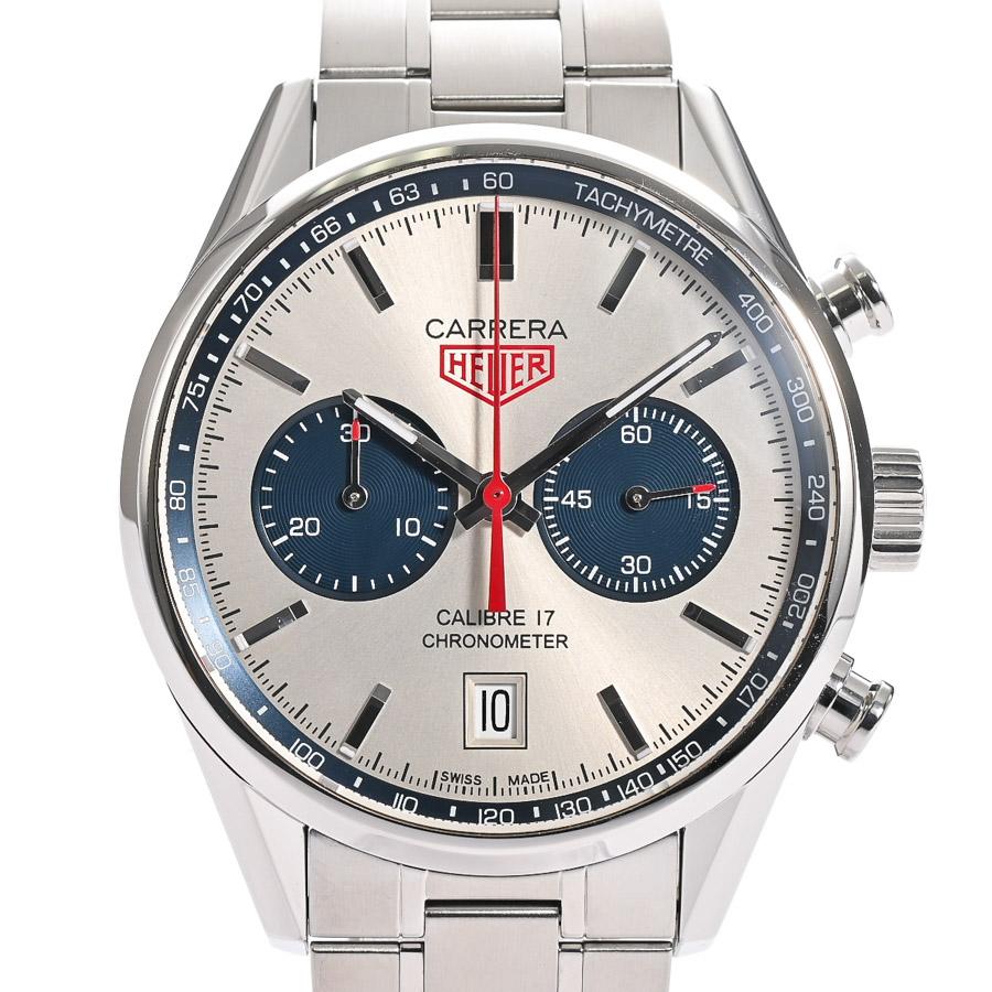 TAG HEUER タグホイヤー カレラ キャリバー17 クロノグラフ 腕時計 CV5111.FC6335 シルバー メンズ 中古A品 ...
