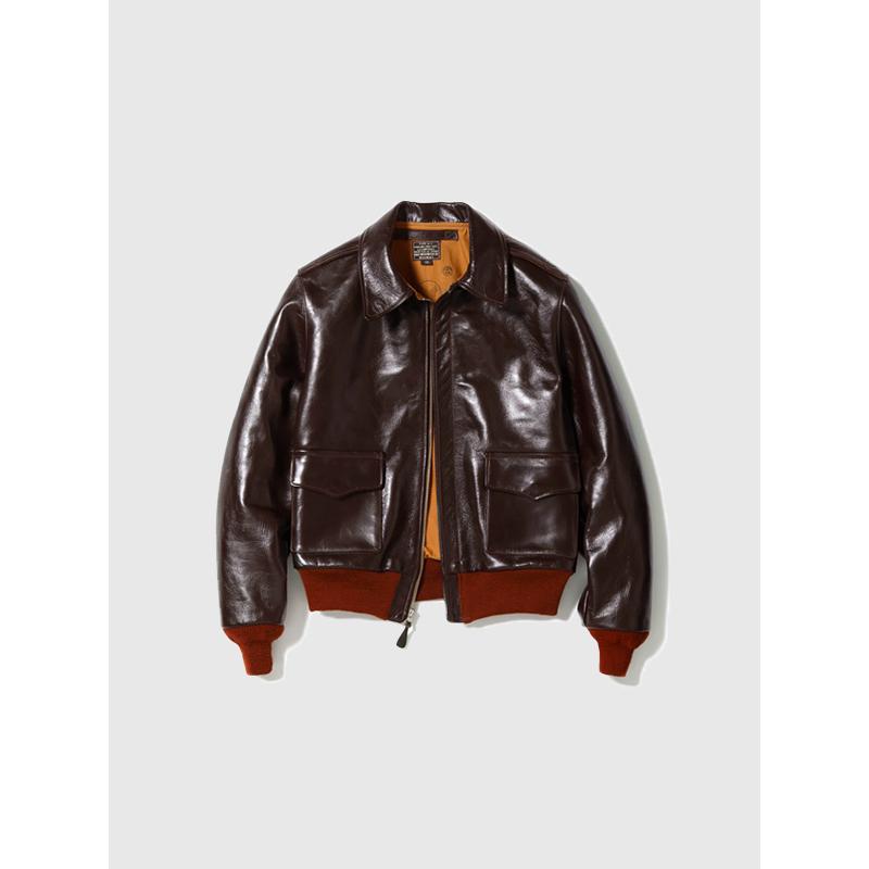 BUZZ RICKSON'S バズリクソンズ A-2 フライトジャケット メンズ A2 ジャケット レザー 馬革 赤リブ BR80594 ...