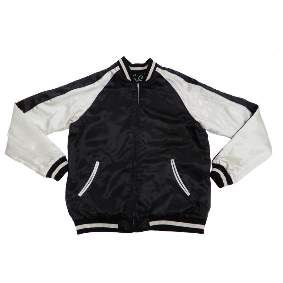 ジャパネスク スカジャン 3RSJ-703 菊と唐草模様 刺繍 メンズ 和柄