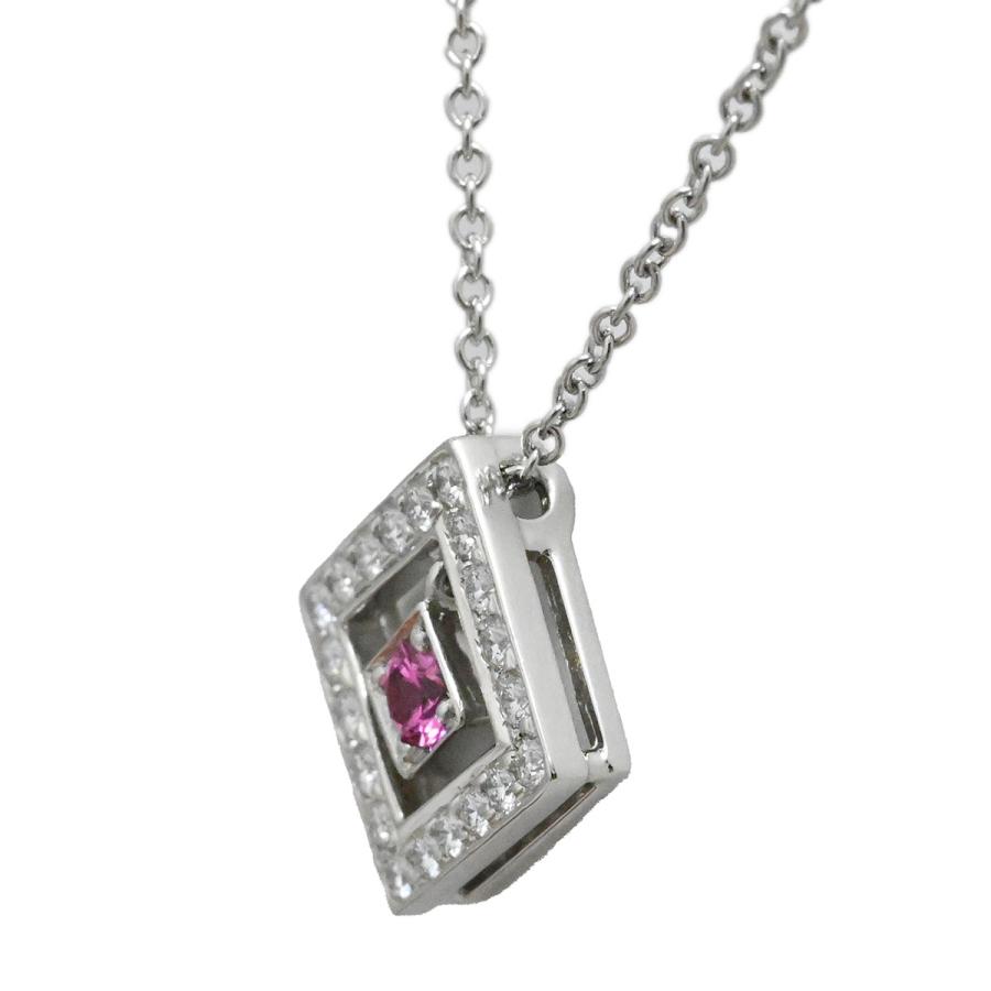 ティファニー TIFFANY&Co. PT950 プラチナ オープンスクエア ダイヤモンド ピンクサファイア ネックレス レディース 3745 : rodoyamaka - 通販 ...