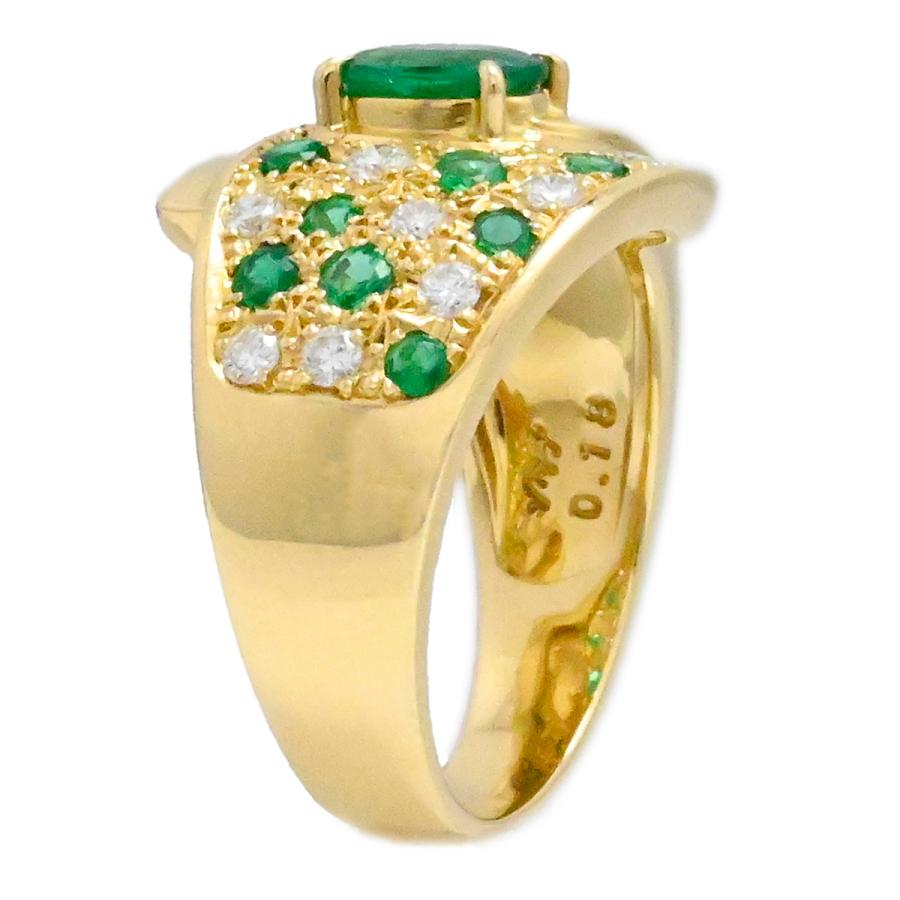 タサキ TASAKI K18YG イエローゴールド エメラルド0.55ct ダイヤモンド0.18ct リング レディース 12.5号 3831 : rodoyamaka - 通販 ...