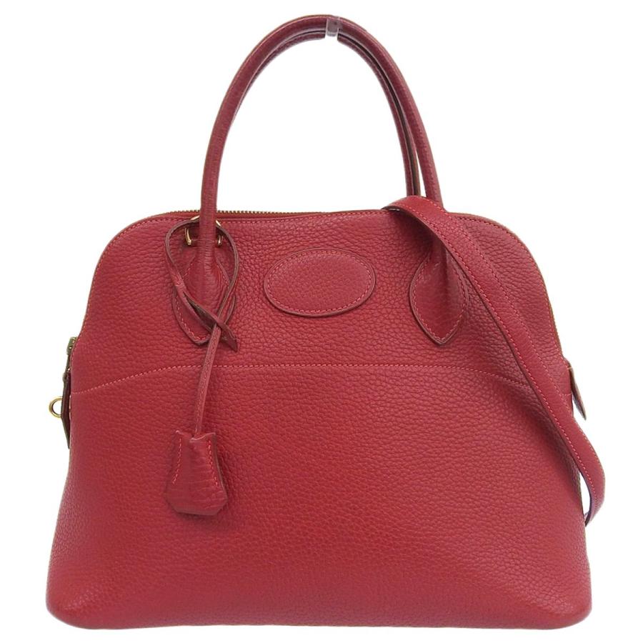 エルメス HERMES ボリード31 ハンドバッグ 2WAY 型押しレザー レッド系 レディース H刻印 2004年 ショルダー付 鍵付 4164 : 4164 : rodoyamaka ...