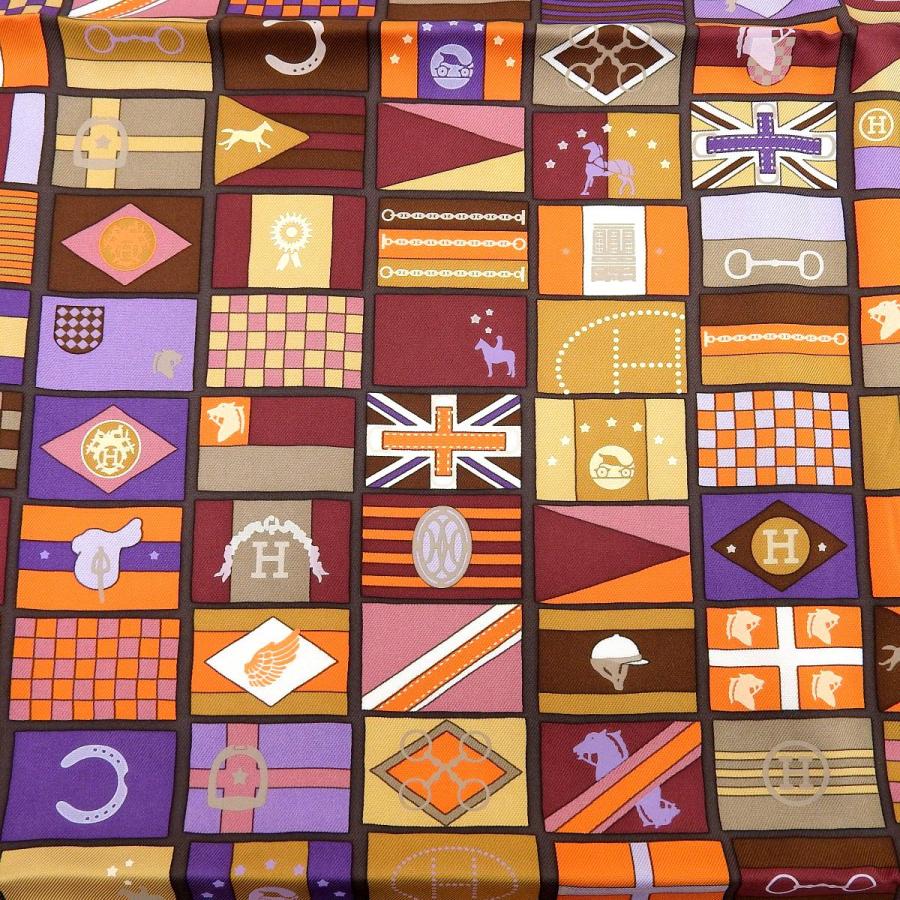 HERMES（エルメス） カレ90 HERMES EN VOYAGE ヴォヤージュ スカーフ シルク100% ブラウン×マルチカラー レディース 4246 : rodoyamaka - 通販 ...