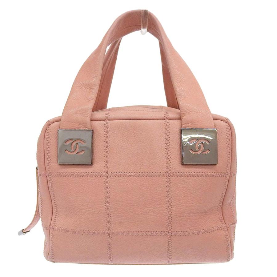 Chocolate bar シャネル CHANEL チョコバー ココマーク ミニボストンバッグ ハンドバッグ ソフトキャビアスキン ピンク 8番台 レディース 4292 ...