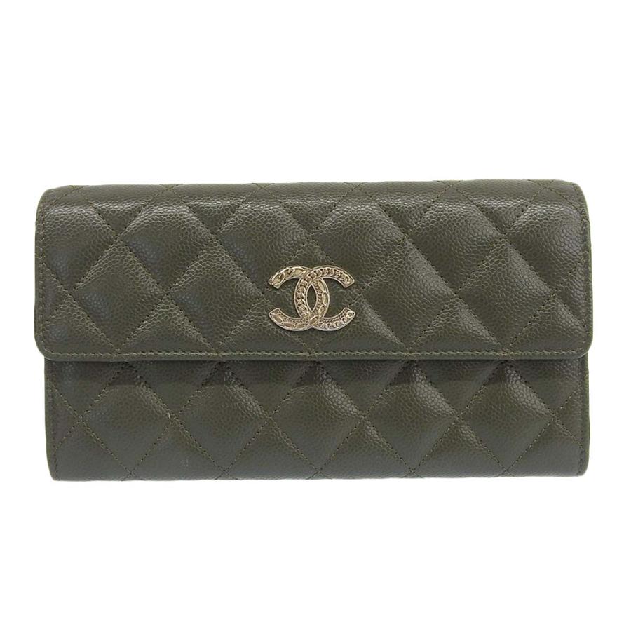 マトラッセ シャネル CHANEL ココマーク ロングウォレット 長財布 キャビアスキン カーキ レディース 4568 : rodoyamaka - 通販 - Yahoo!ショッピング